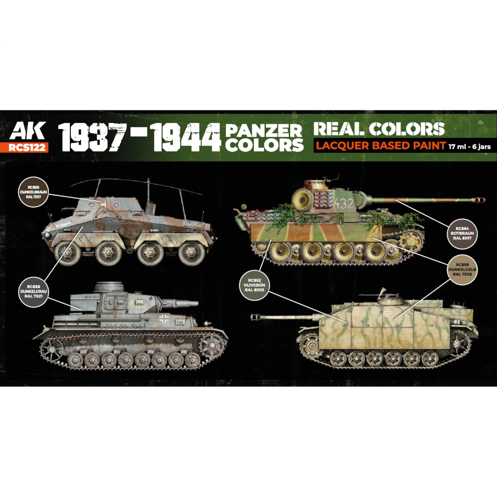 AK Interactive RCS122 1937-1944 Panzer Colors SET (6x17ml)