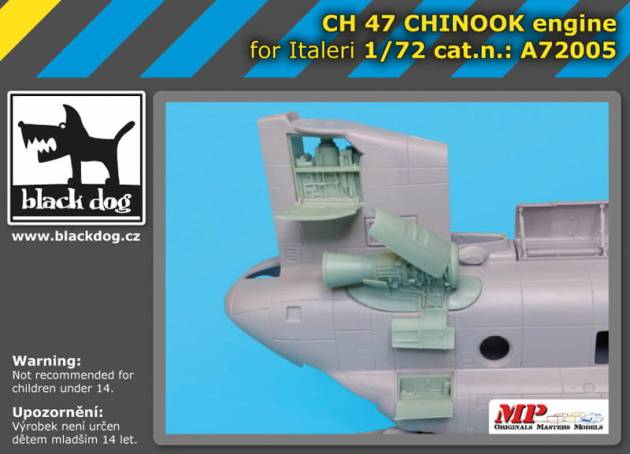 Black Dog BDOGA72005 CH -47 Chinook engine - Italeri - / 1:72