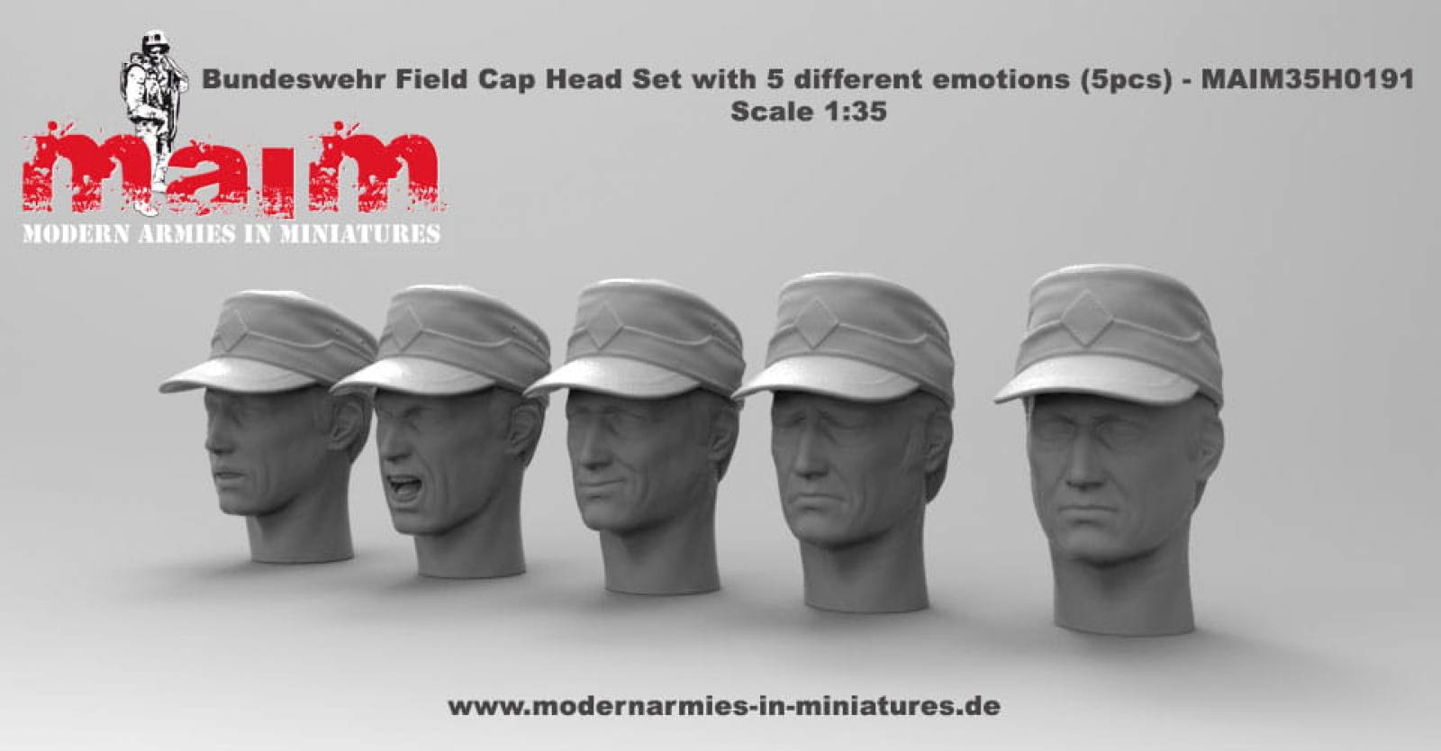 Modern Armies in Miniatures MAIM35H0191 Bundeswehr Field Cap Head Set ...