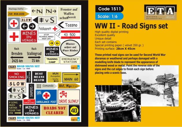 ETA Diorama CODE1511 WWII Road Signs #2 / 1:6
