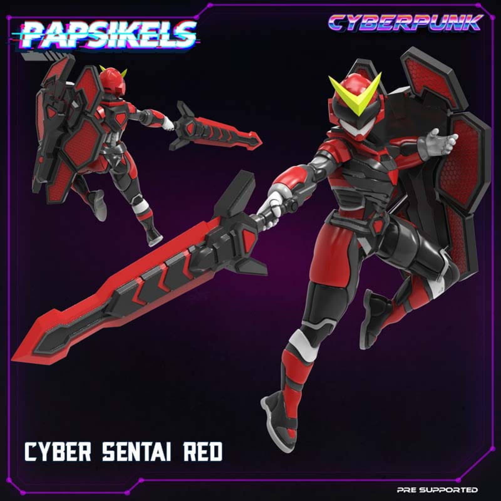 Papsikels Miniatures PAPS0609 CYBER SENTAI RED