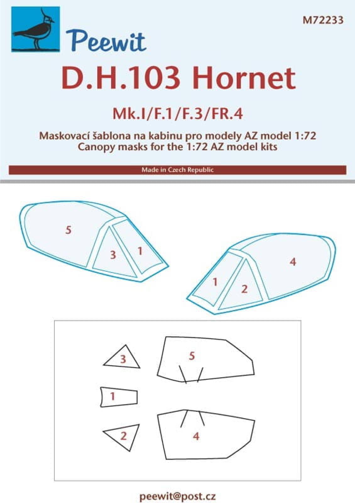 Canopy Mask: de Havilland Hornet - Special Hobby - / 1:72 --> Der ...