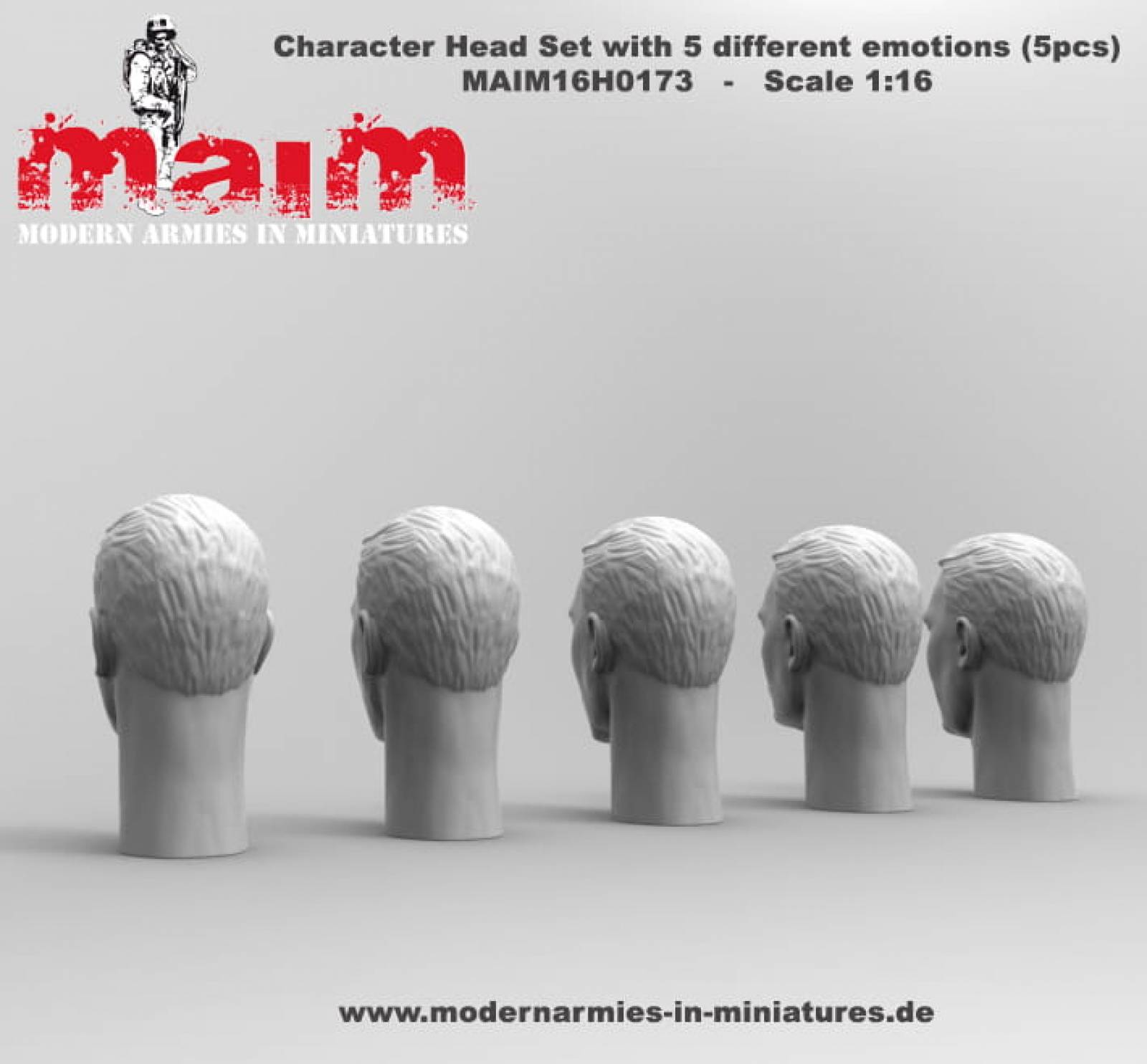 Modern Armies in Miniatures MAIM16H0173 Character Head Set with 5 ...