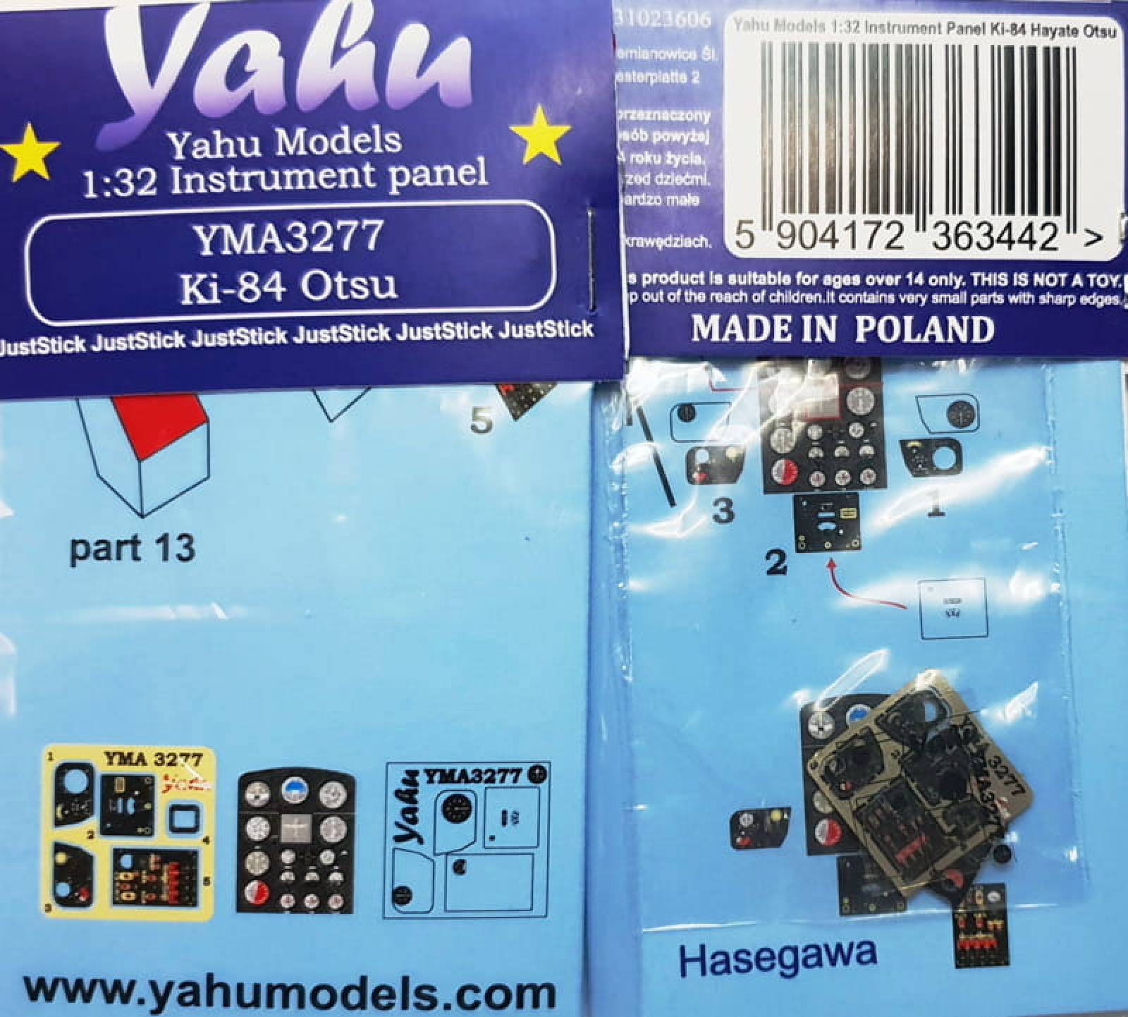 Yahu Models YMA3277 Coloured PE instrument panels - Ki-84 Otsu ...