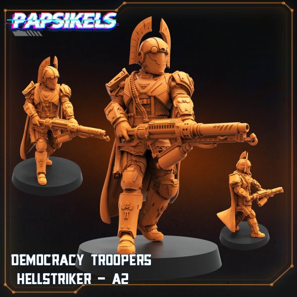 Papsikels Miniatures PAPS1517 DEMOCRACY TROOPERS HELLSTRIKER #A2