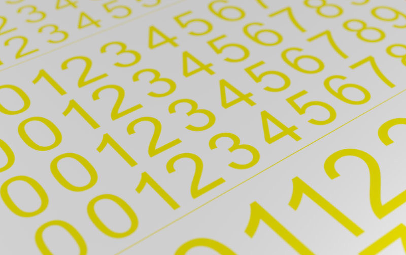 Matho Models MATHO80027 Decal Numbers - large, yellow / Uniscale