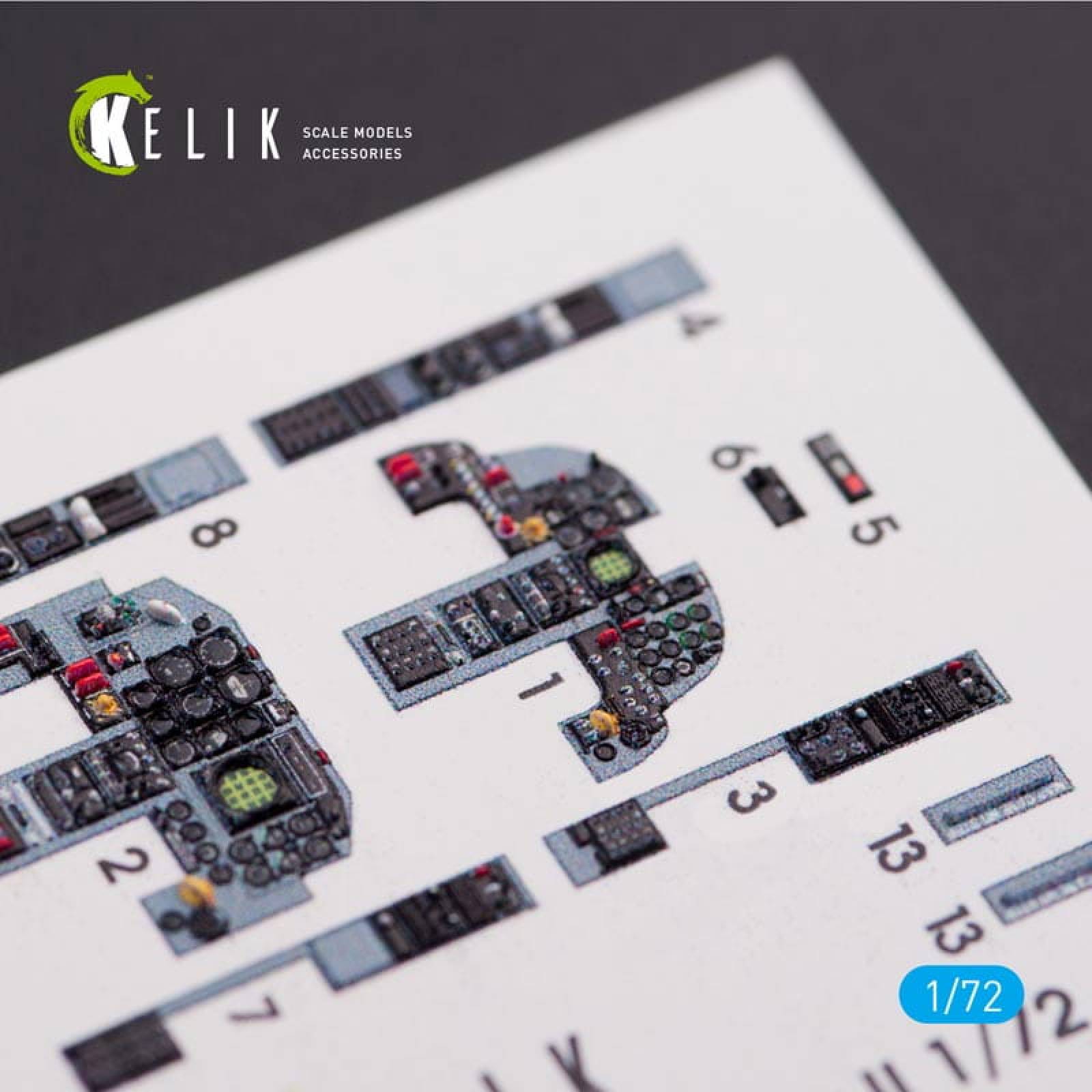 Kelik K72004 F-5F Tiger II full interior 3D decals for Dream Model kit / 1:72