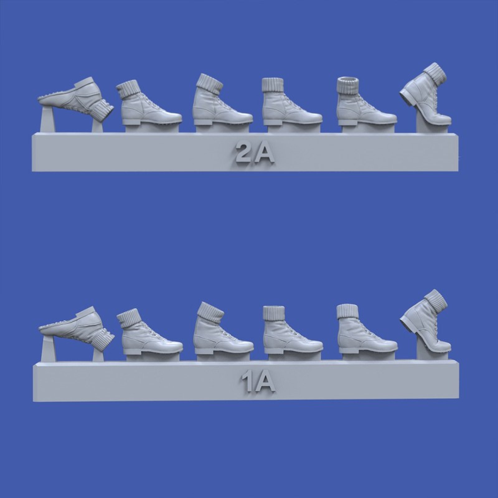 Royal Model RM995 German DAK boots-assorted positions-WWII / 1:35