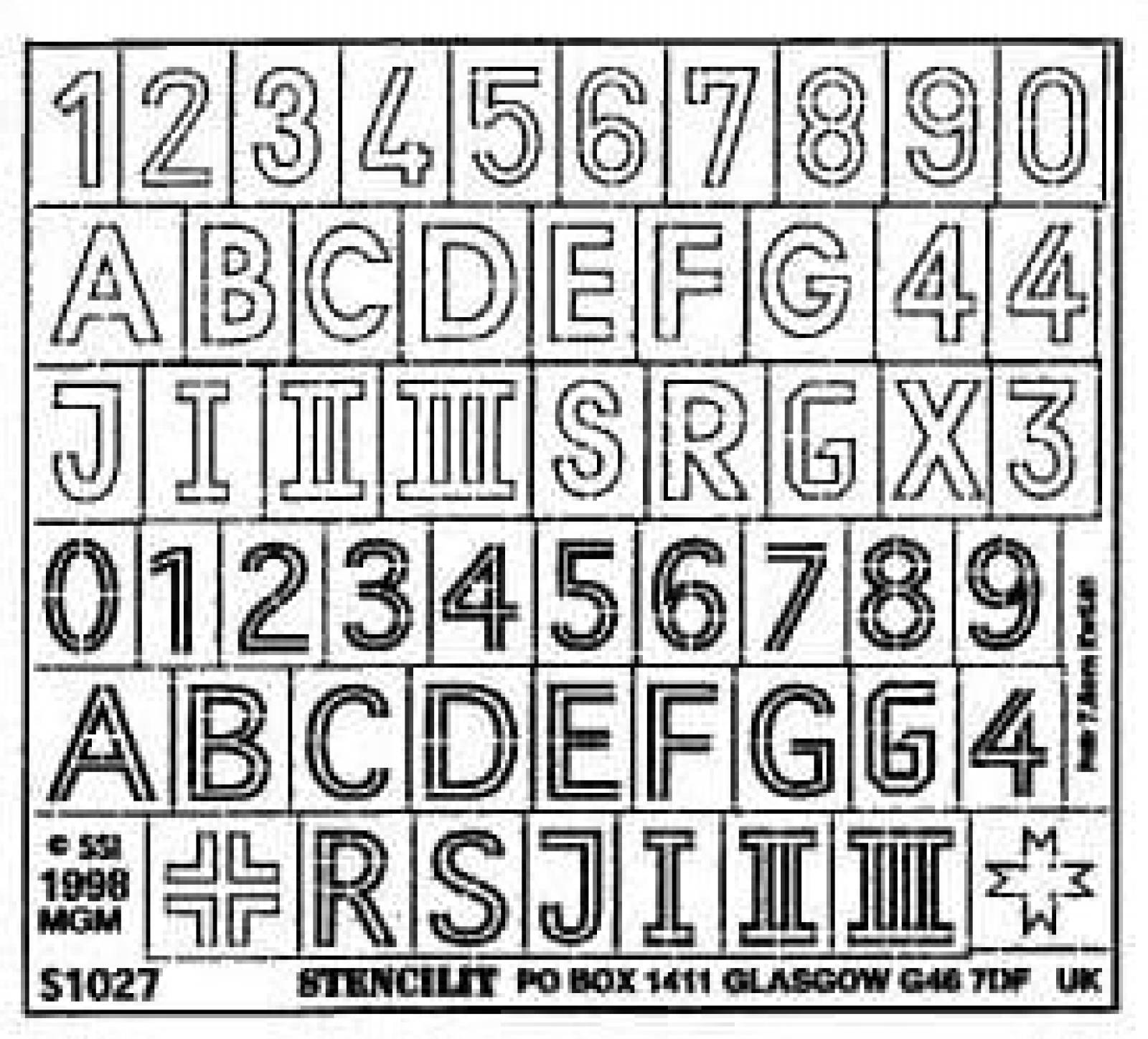 German Panzer Numbers and Letters - Decal Schablone / 1:35 --> Der ...