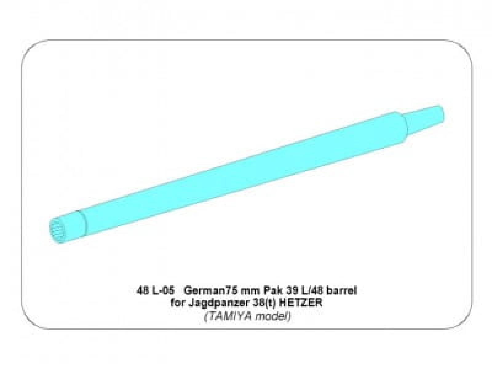 Aber Models AB48L05 German75 mm Pak 39 L/48 barrel for Jagdpanzer 38(t ...