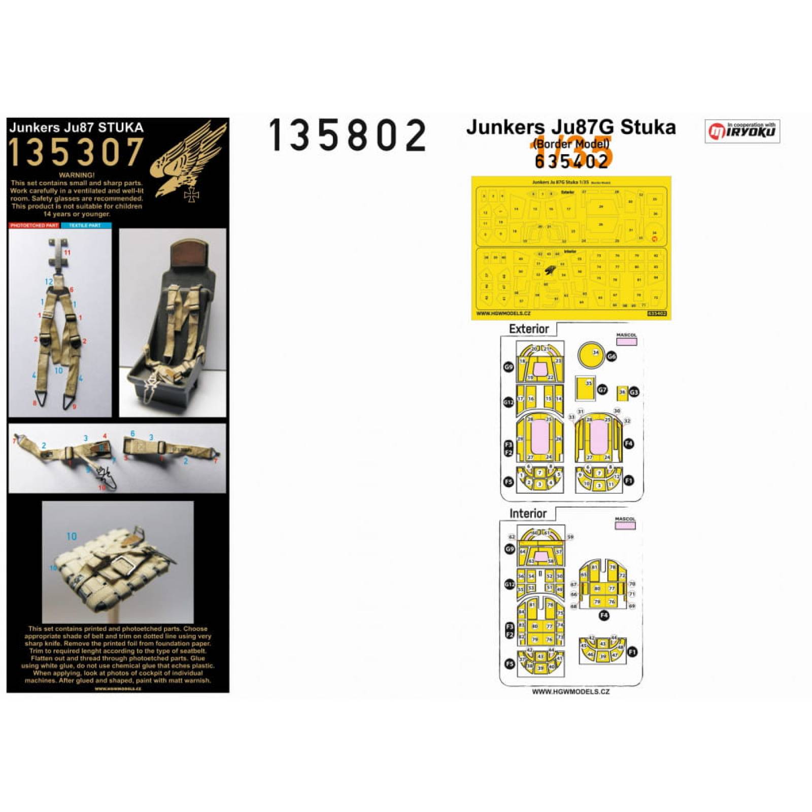HGW Decals HGW135802 Junkers Ju87 Stuka - Basic Line - Border Model ...