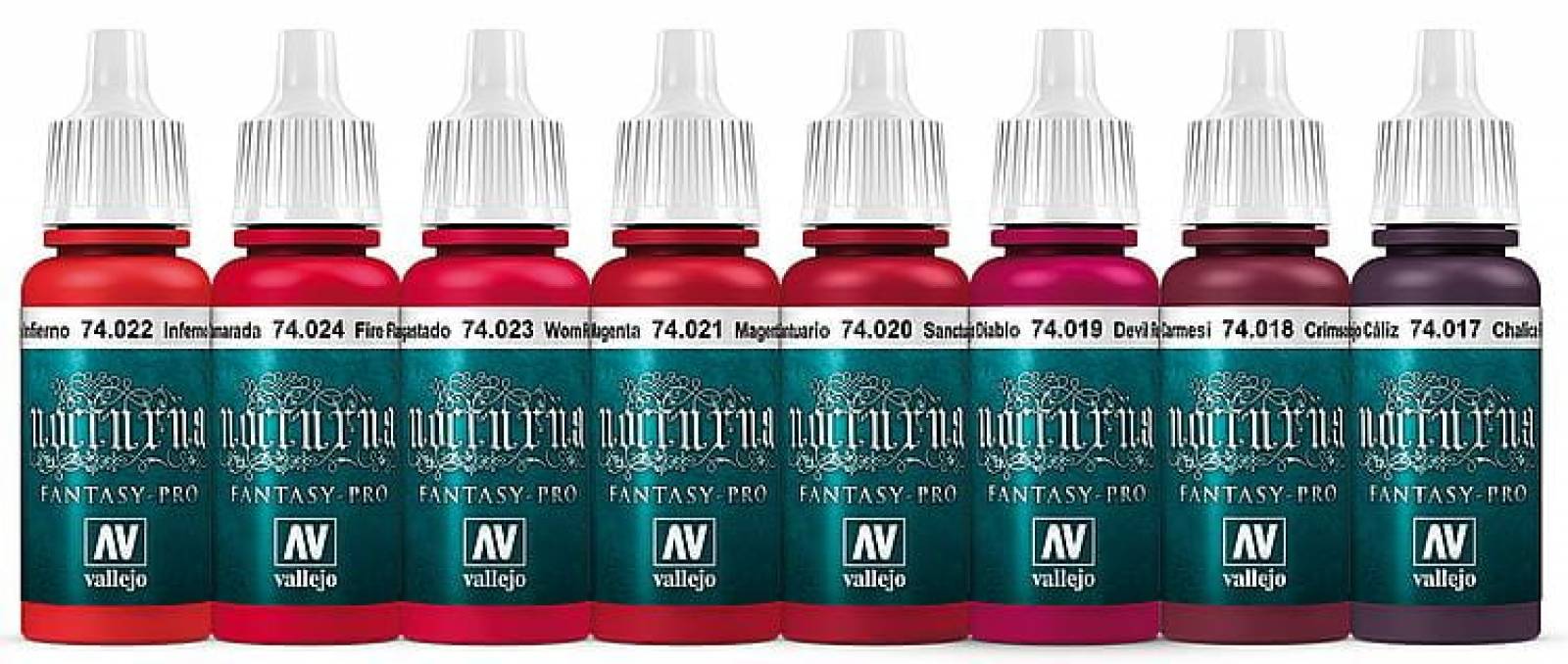 Vallejo VA74103 Model Color Set Fantasy-Pro Crimson Red (8 Colors)