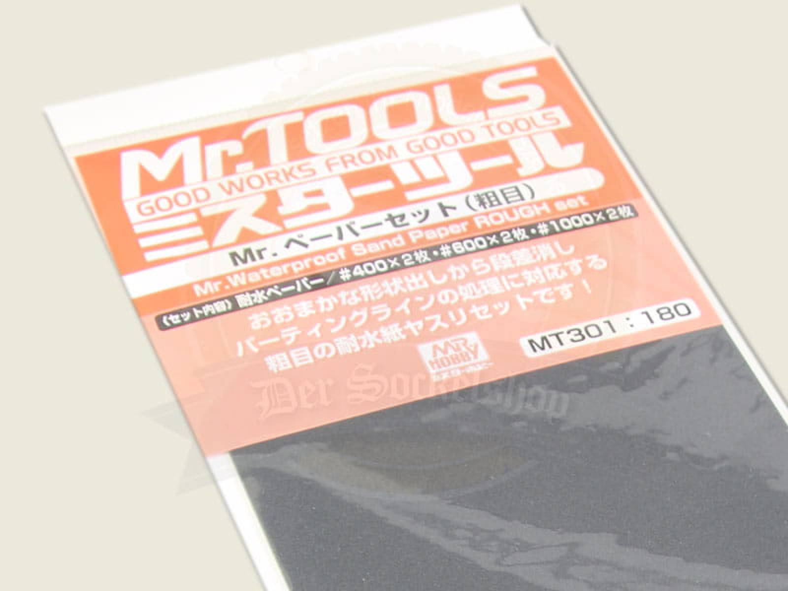 Mr. Waterproof Sand Paper Set ROUGH 3x2 Sheets, Mr. Hobby, GSMT301