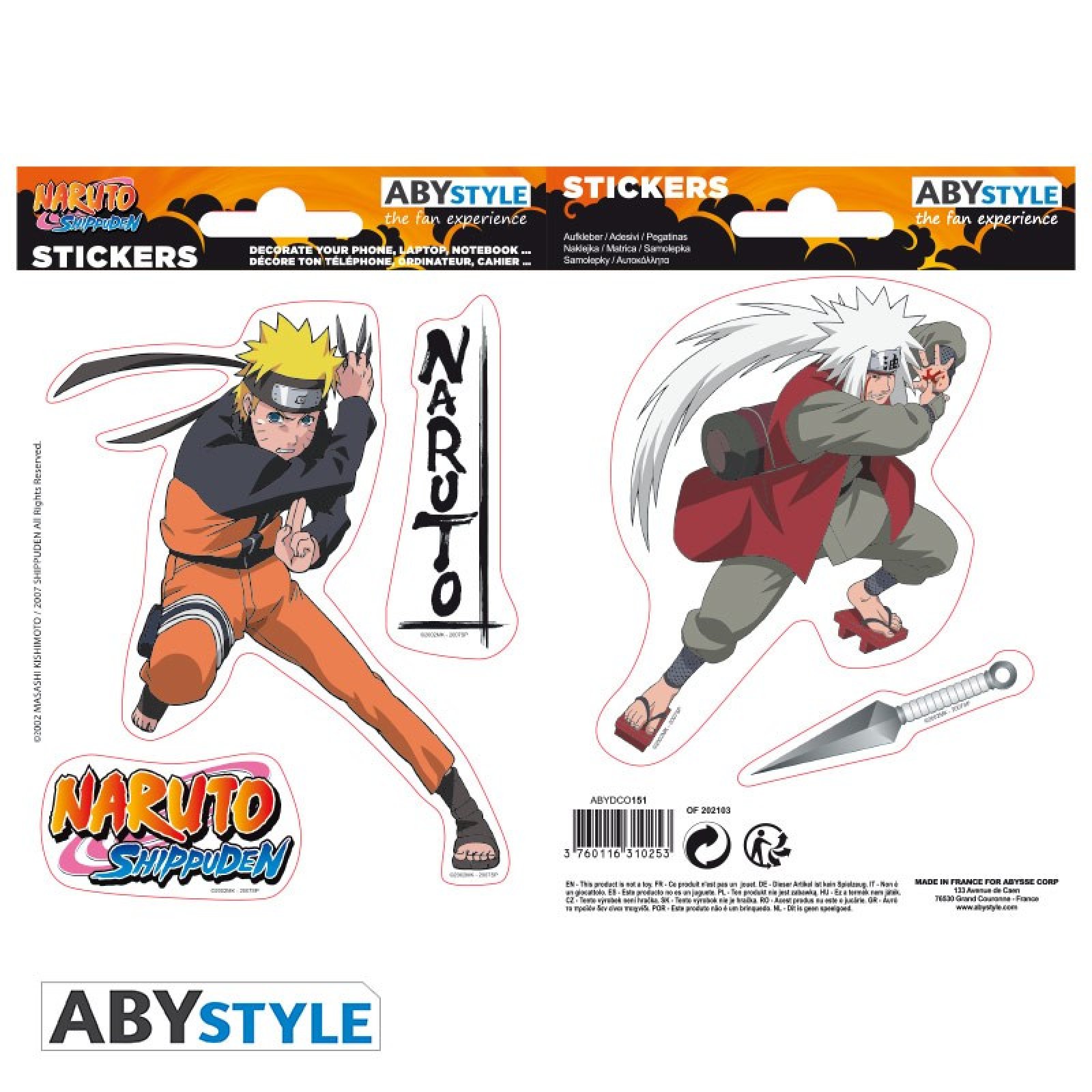 ABYstyle ABYDCO151 NARUTO SHIPPUDEN - Stickers - 16x11cm/ 2 sheets ...