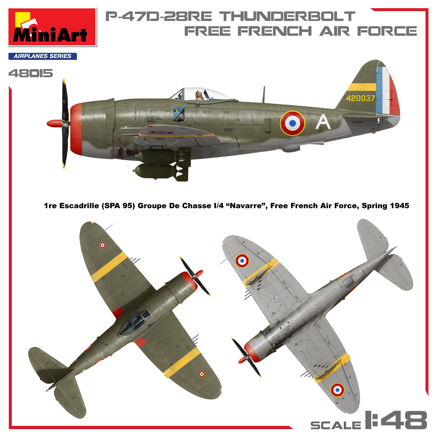 Miniart MN48015 P-47D-28RE Thunderbolt - Free French Air Force - / 1:48