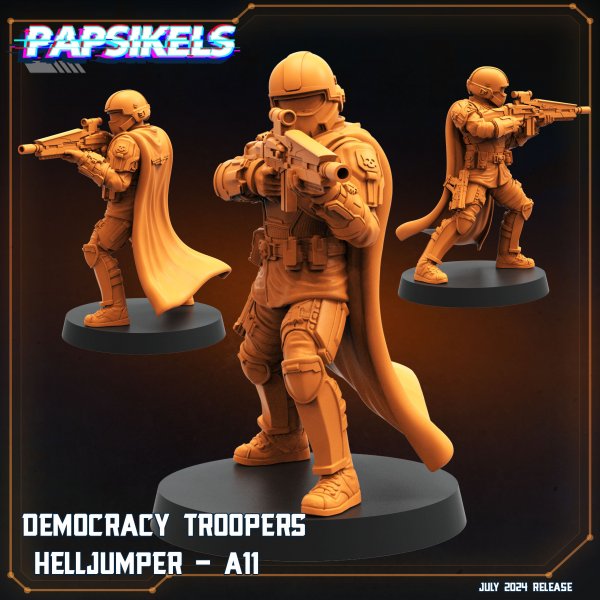 Papsikels Miniatures PAPS1601 DEMOCRACY TROOPER HELLHUNTER #A11