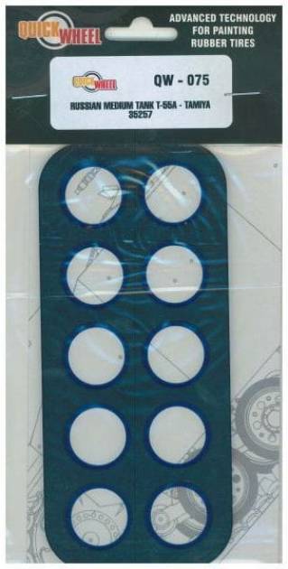 Quick Wheel Mask QW75 Laufrollen Schablone T-55A ~Tamiya~ / 1:35