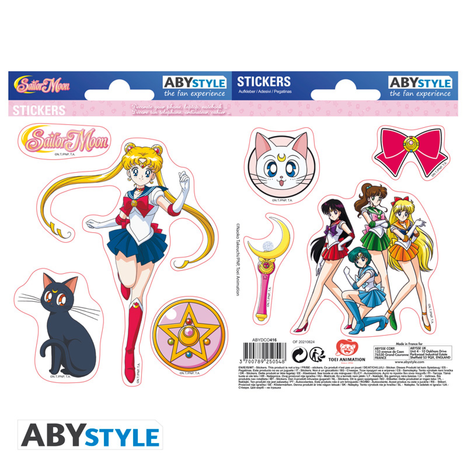 ABYstyle ABYDCO416 SAILOR MOON -Stickers - 16x11cm/ 2 sheets - Sailor Moon