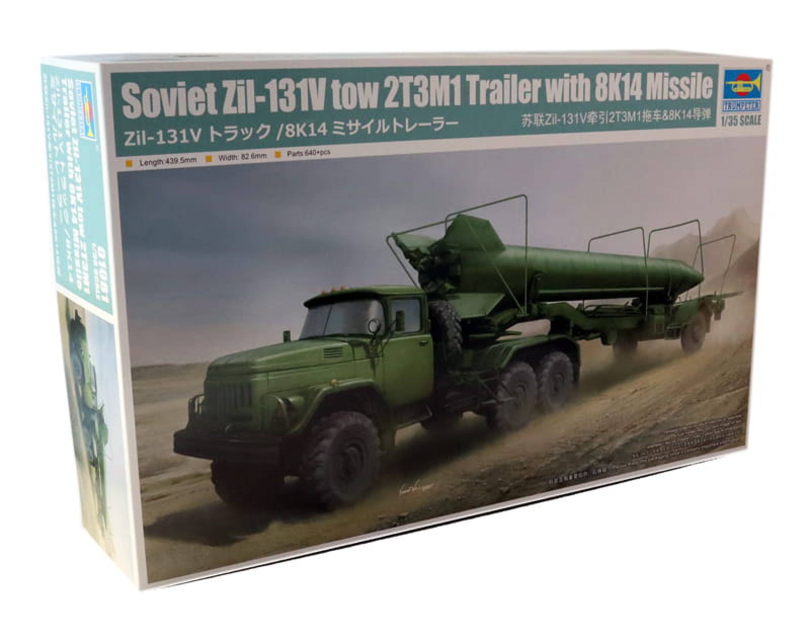 Trumpeter TRU1081 Soviet Zil-131V tow 2T3M1 Trailer with 8K14 Missile ...