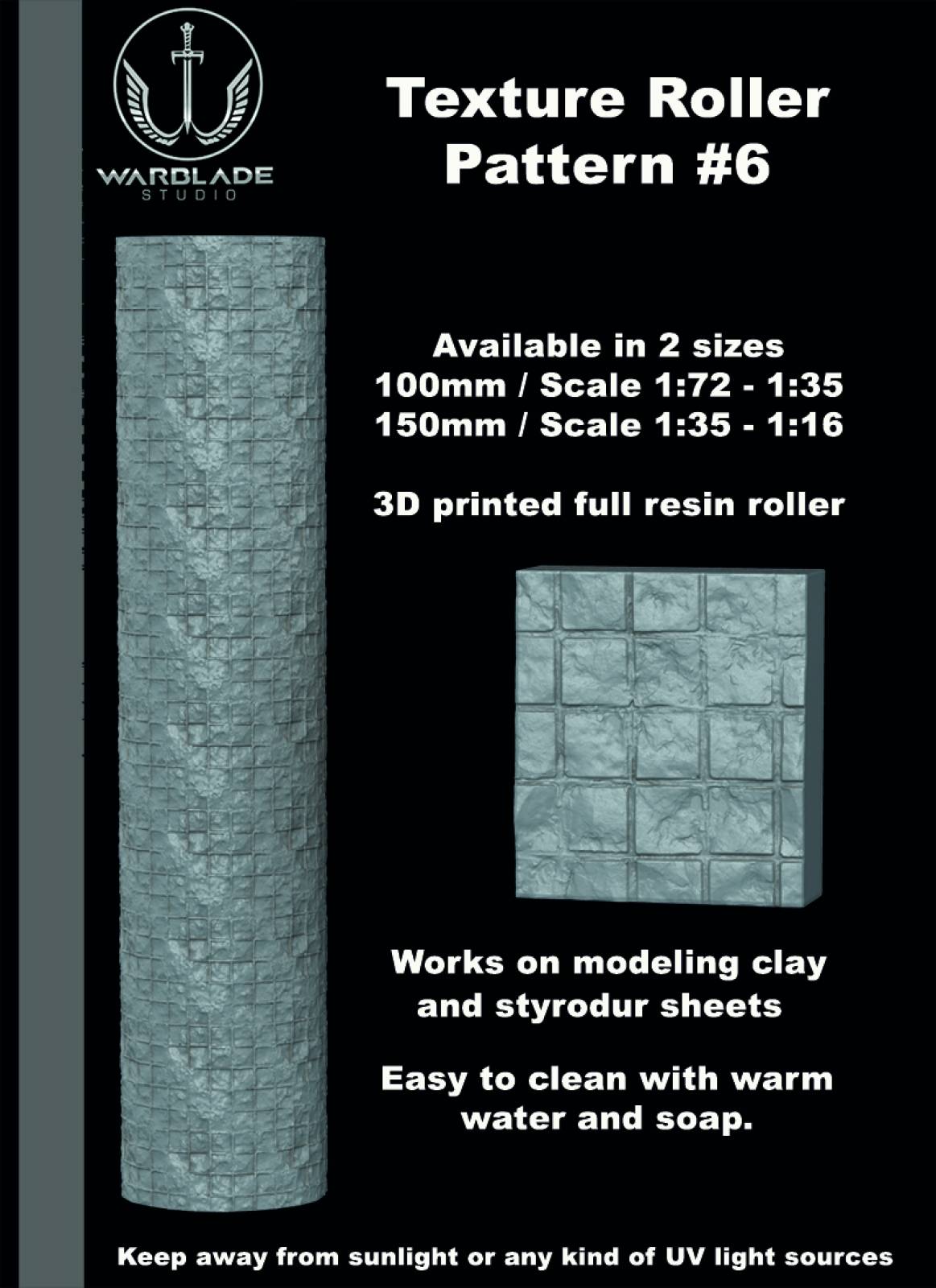 Warblade Studios WASTU0006 Texture Roller #06 - Concrete Tiles
