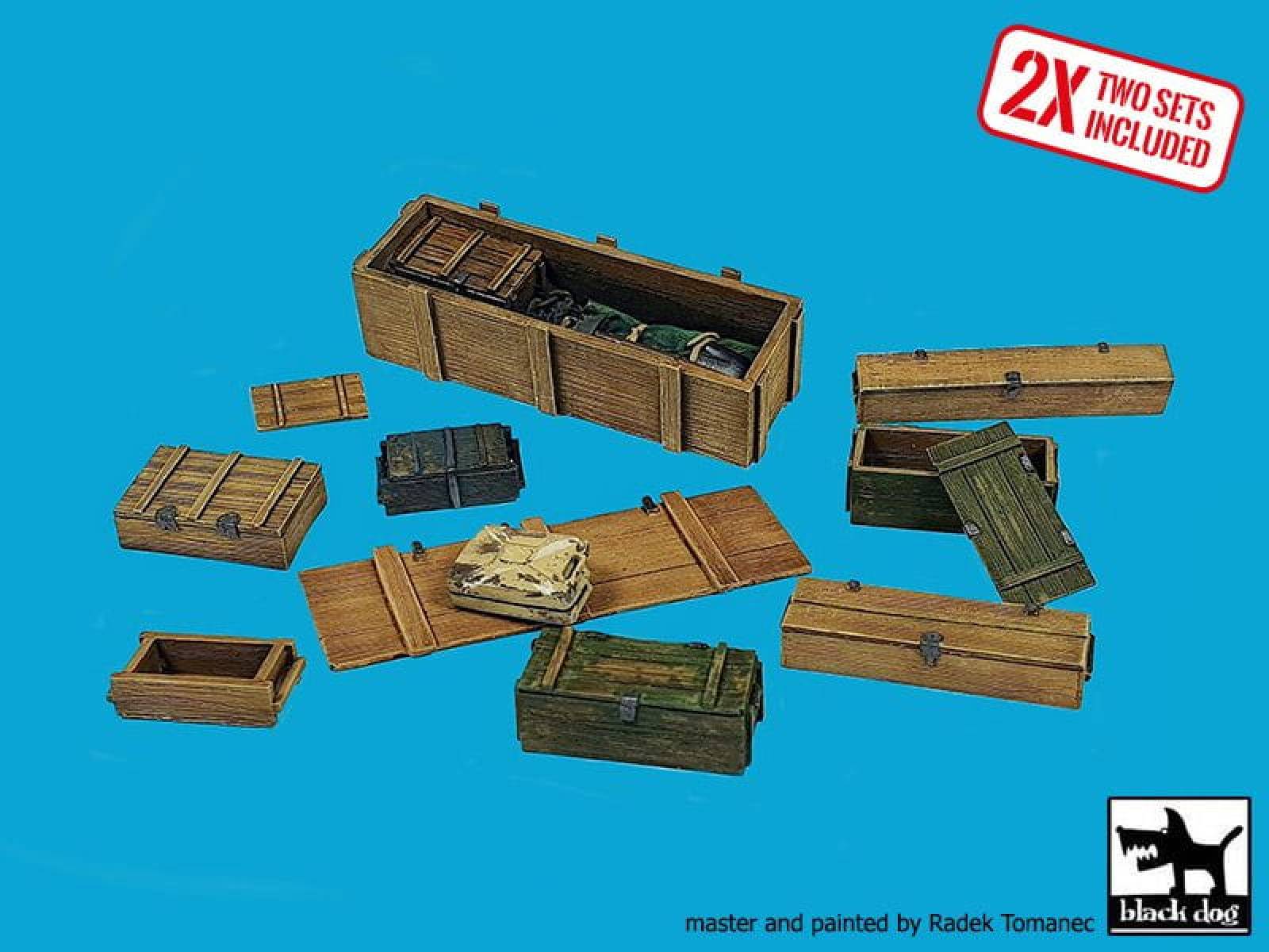Black Dog BDOG35241 Universal boxes WWII accessories set / 1:35