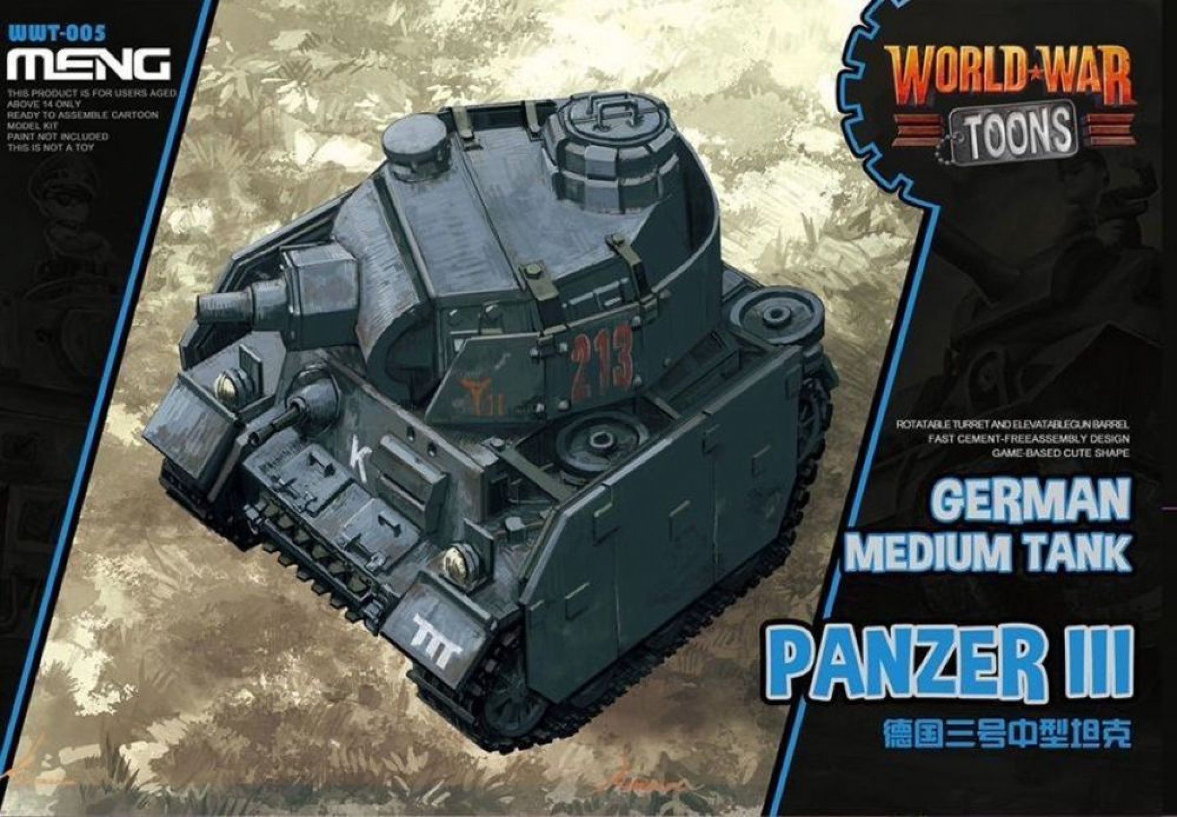 Meng Models ME-WWT005 World War Toons: German Medium Tank Panzer III ...